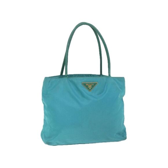 Prada | Bags | Pre Loved Prada Tote Bag Nylon Turquoise Blue Auth Hk898 ...